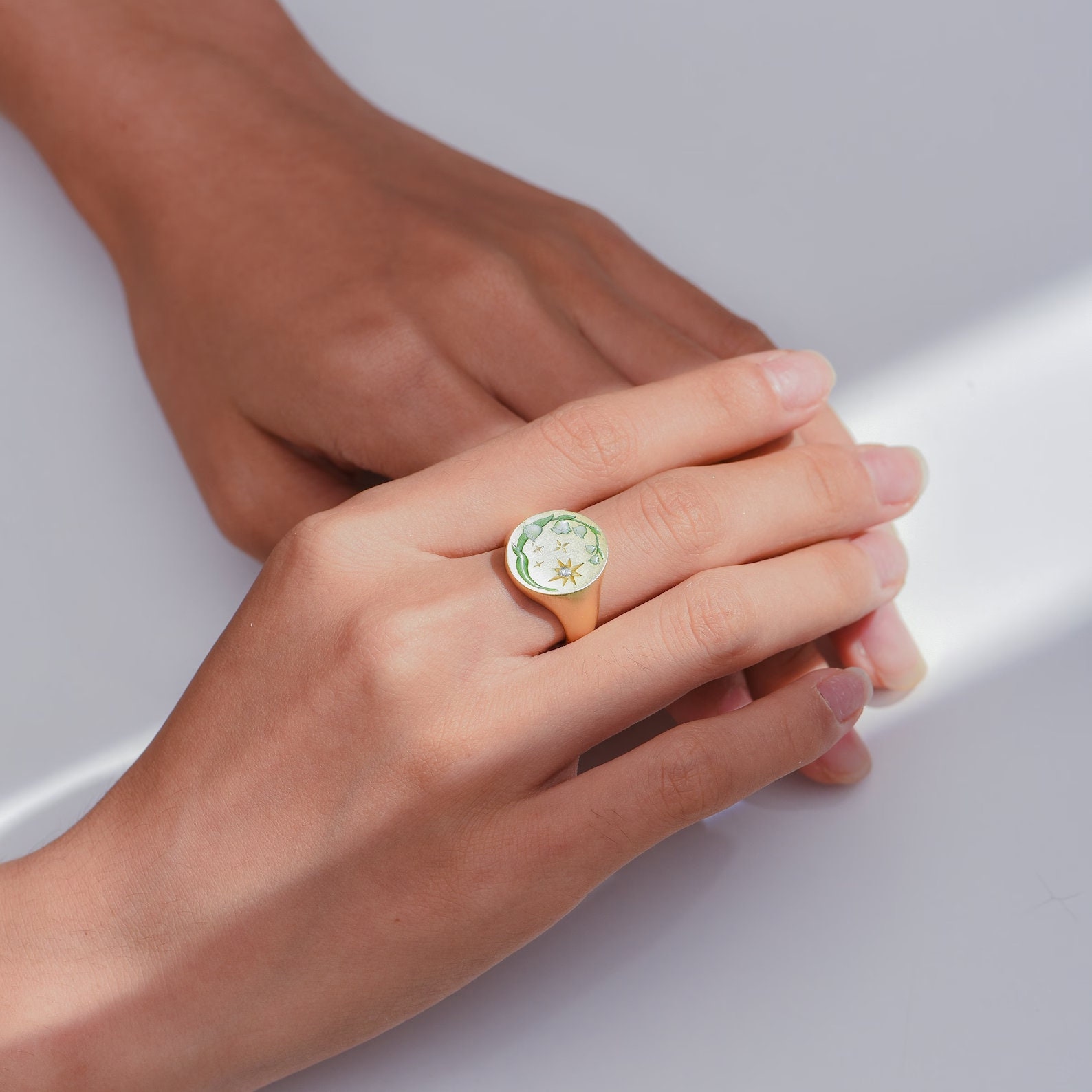 Personalized Birth Flower Ring, Lily of the Valley Flower, Floral ...