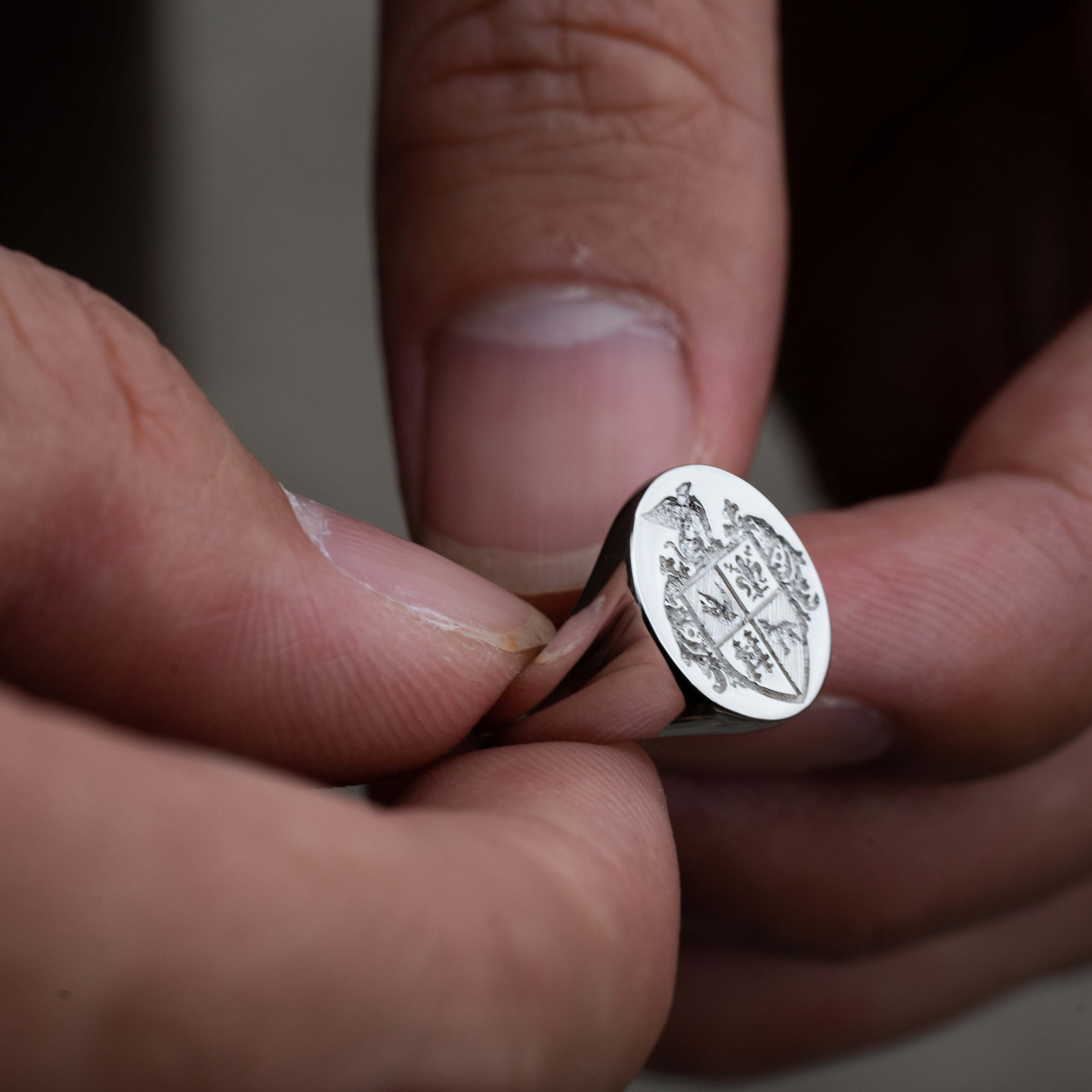 Custom Signet Ring, Solid Silver Rings for Men/women, Handcrafted Jewelry, Etching Ring ...