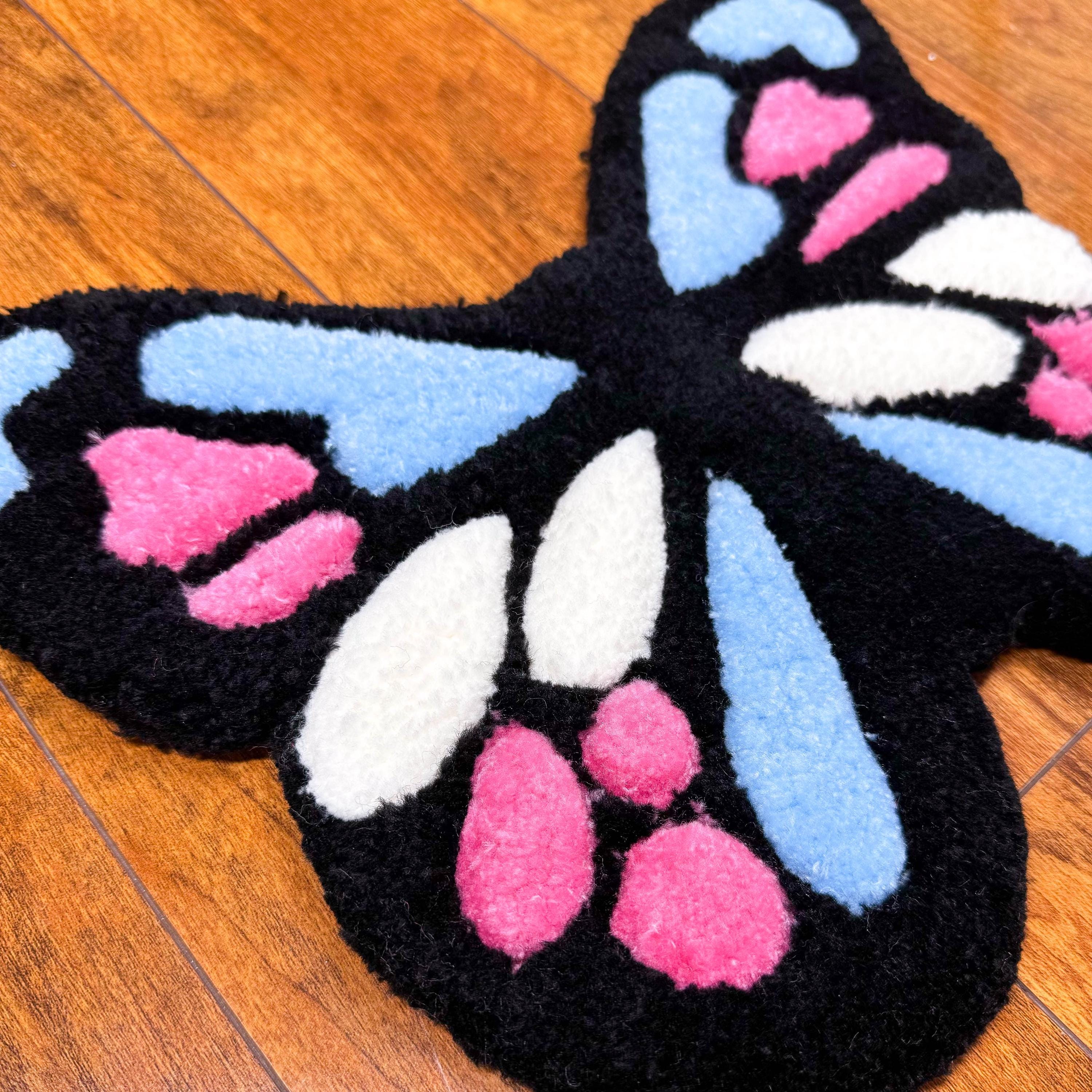Mini Transgender Pride Butterfly Wall Hanging | 100% Handmade Tufted ...