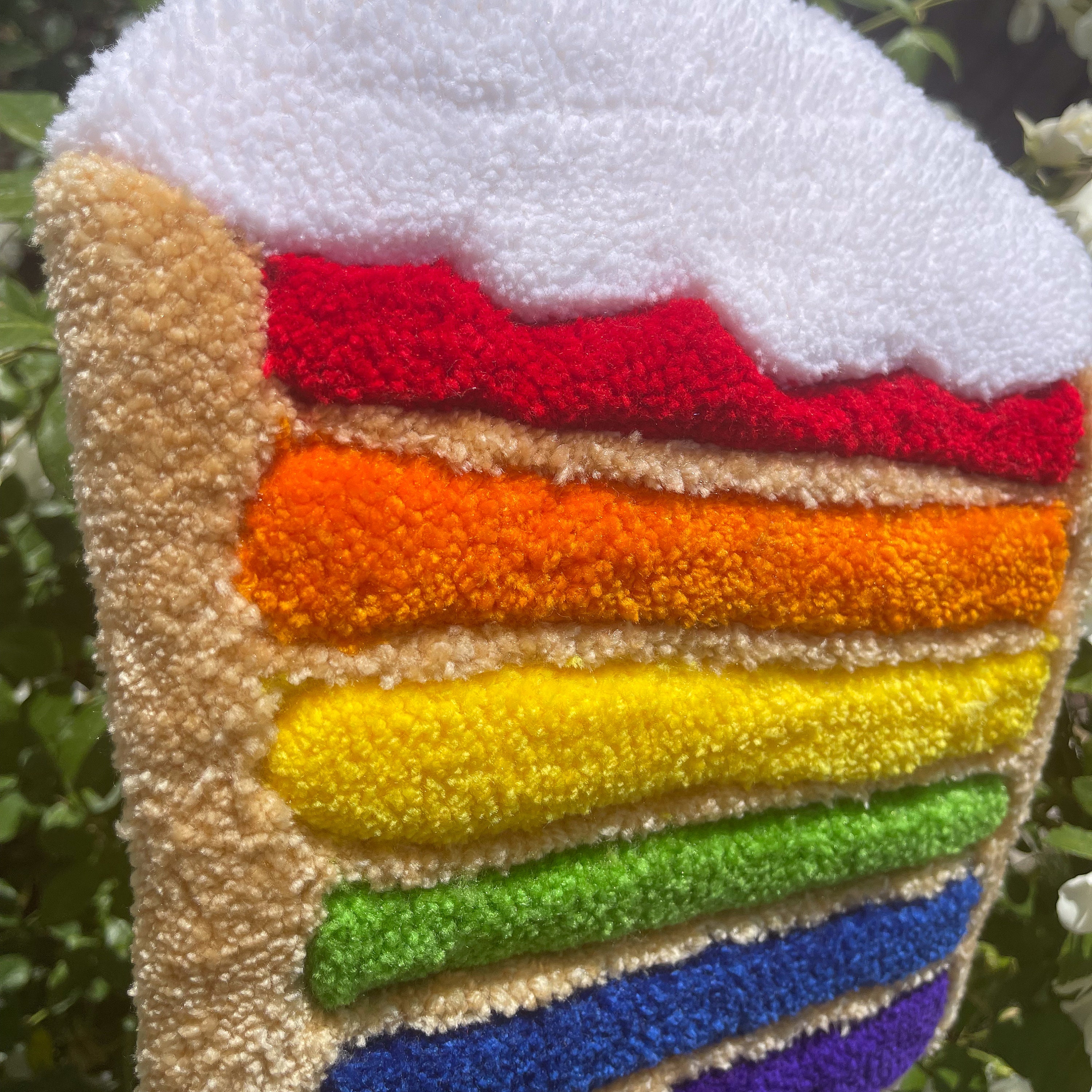 Rainbow Pride Pie Rug | Handmade Tufted Wall Art - Etsy