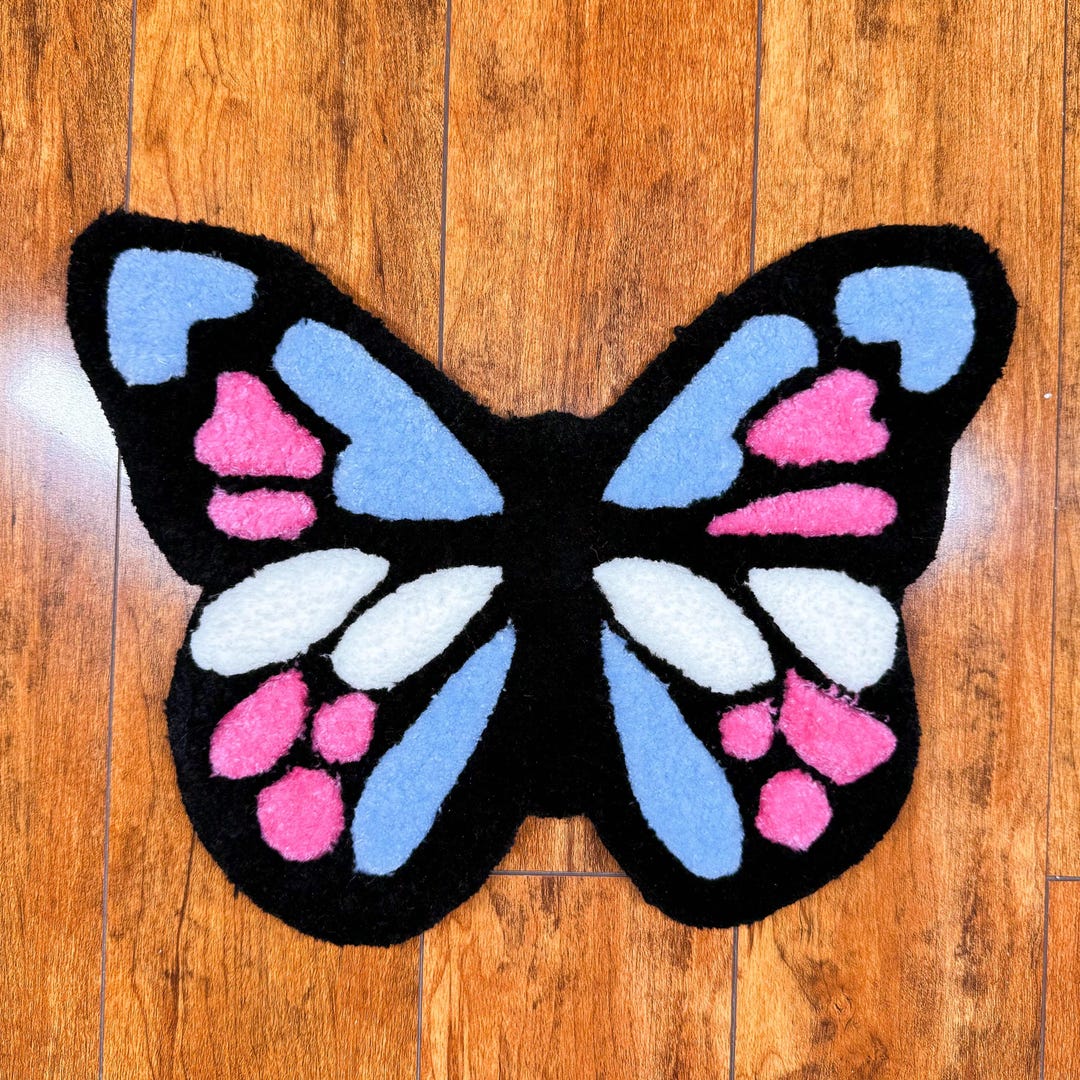 Mini Transgender Pride Butterfly Wall Hanging | 100% Handmade Tufted ...