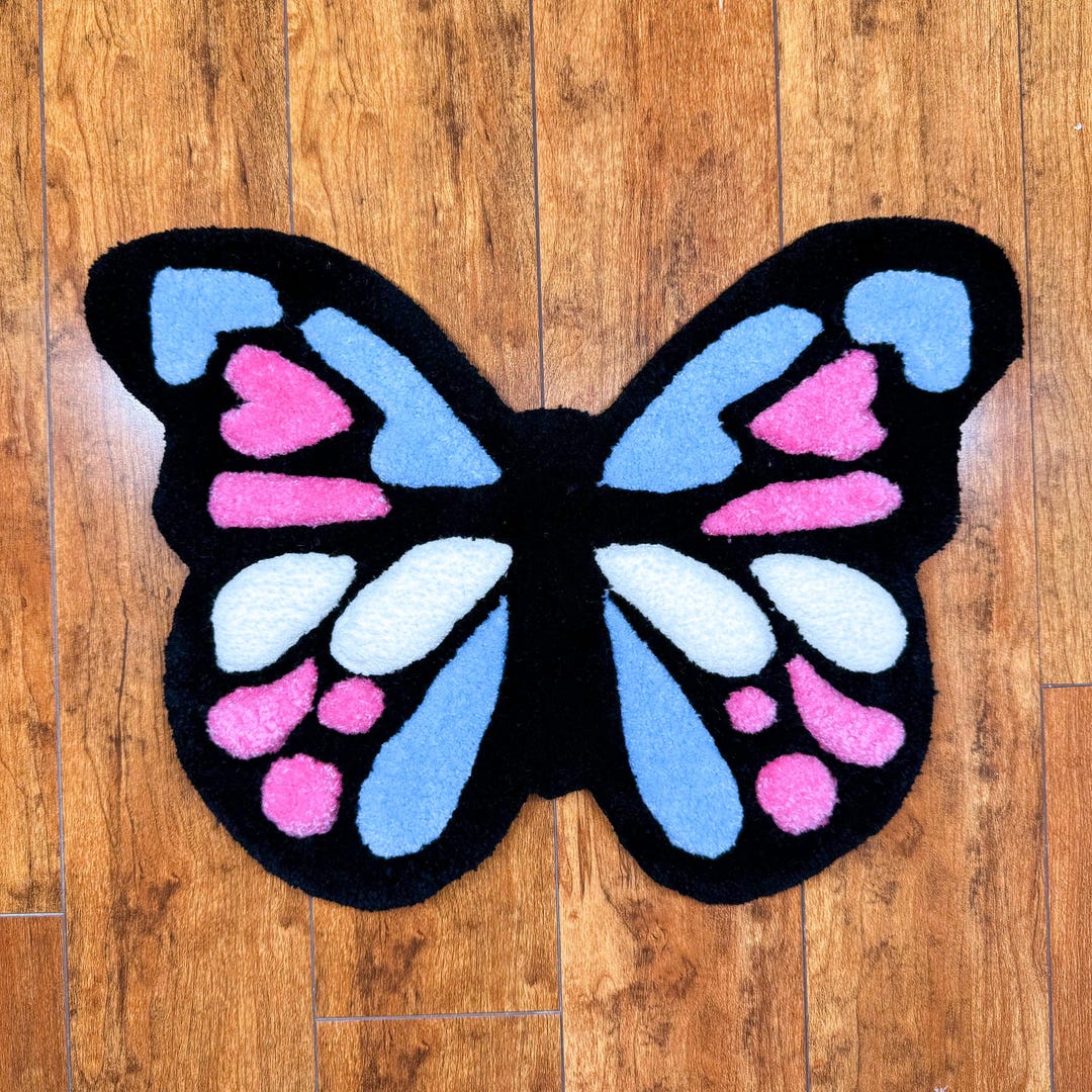 Tufted Transgender Pride Butterfly Wall Hanging | Handmade Wall Art - Etsy