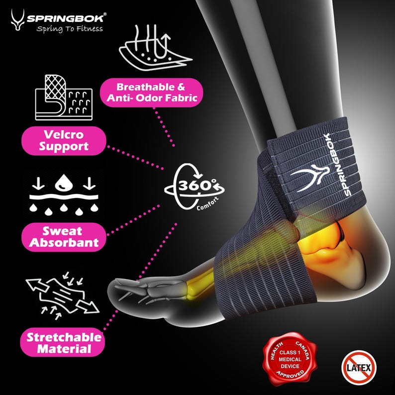 Springbok Adjustable Ankle Wrap Support for Men and Women for Pain and ...