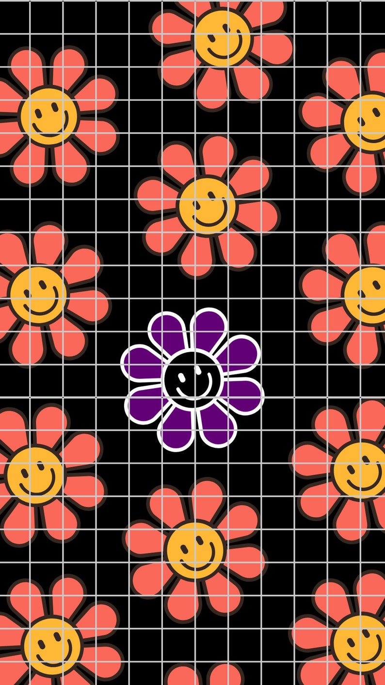 Groovy Smiley Faces Lock Screen - Etsy