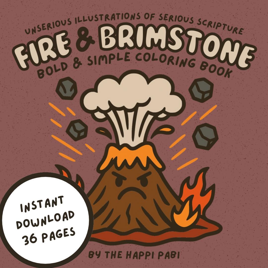 Fire & Brimstone - Bold and Simple Christian Coloring Book - Bible ...