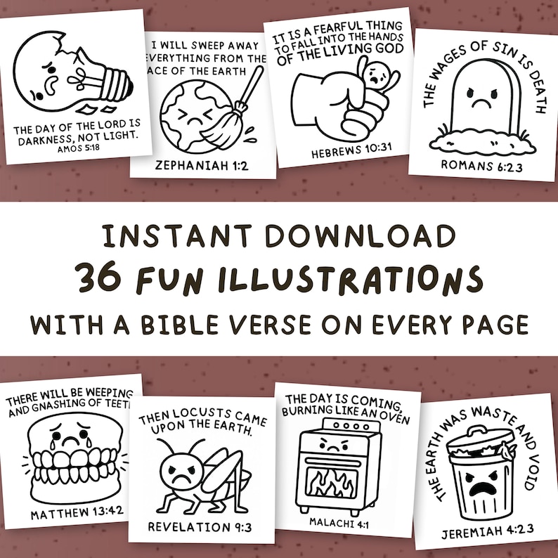 Fire & Brimstone Christian Coloring Book Devotional – Bible Verses With ...