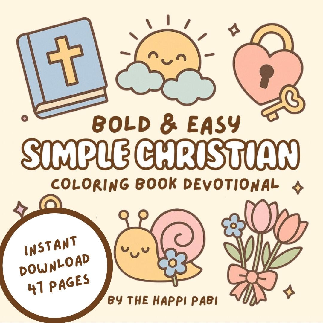Simple Christian - Bold & Easy - Coloring Book Devotional - Bible Verse ...