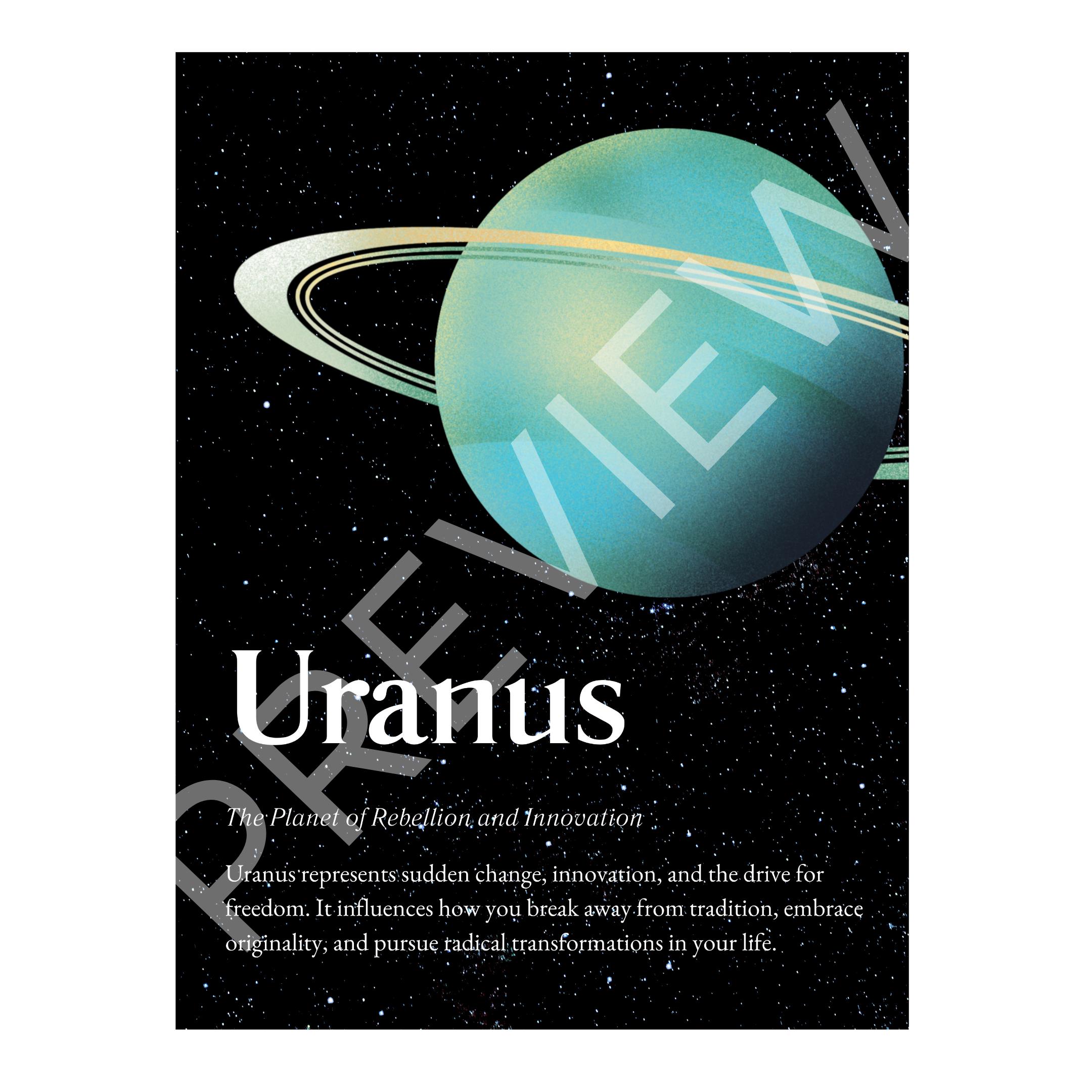 Uranus Astrology Themed Poster Digital Download 18x24 Print JPG, PNG ...