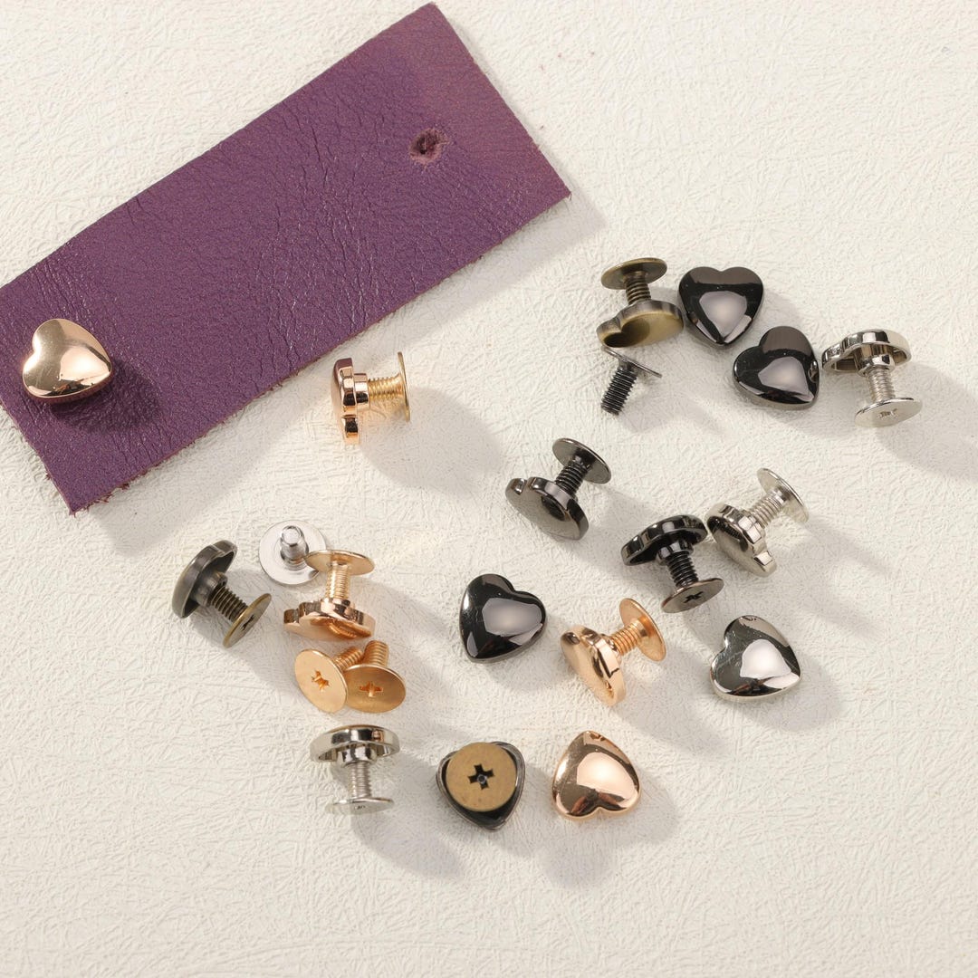 Heart Shaped Chicago Screws Heart Screw for Labels Pet Collar ...