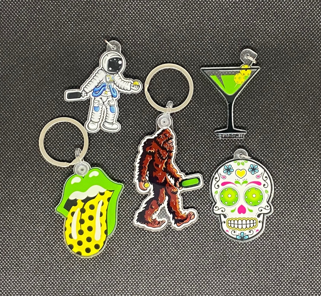 Rock N Roll Pickleball Lips Keychain or Charm - Etsy