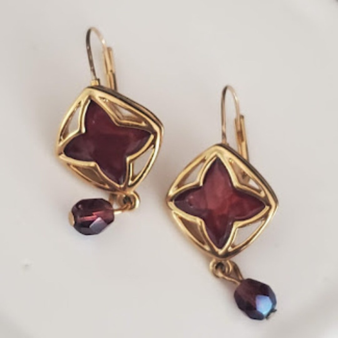 Vintage Givenchy Jewels of India Earrings Signed 90's Lever Back Dangle ...