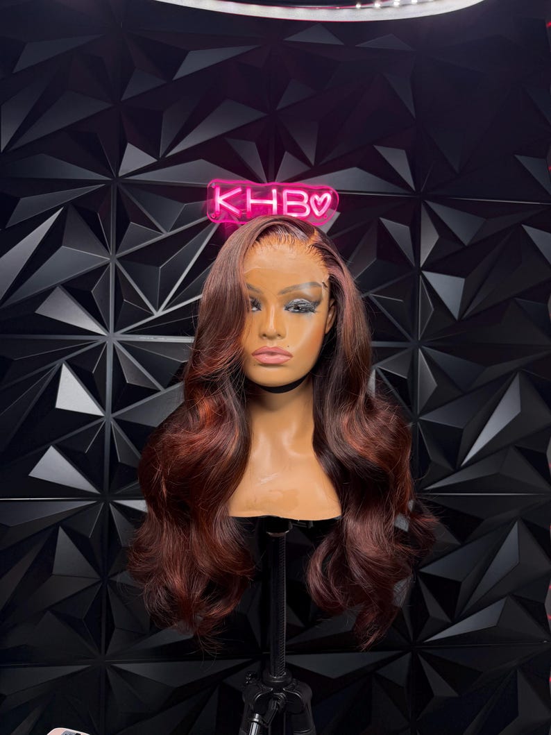 Sable Ember Wave • 24” 5×5 Body Wave Wig • Red Chestnut Blend • Soft ...