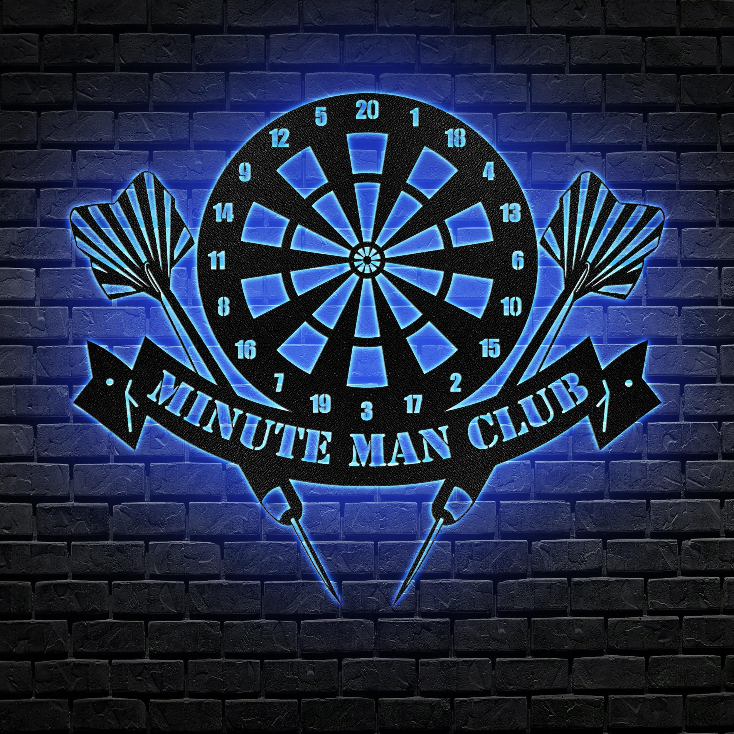 Personalized Dartboard Metal Sign Wall Art With Led Lights, Custom Dart ...