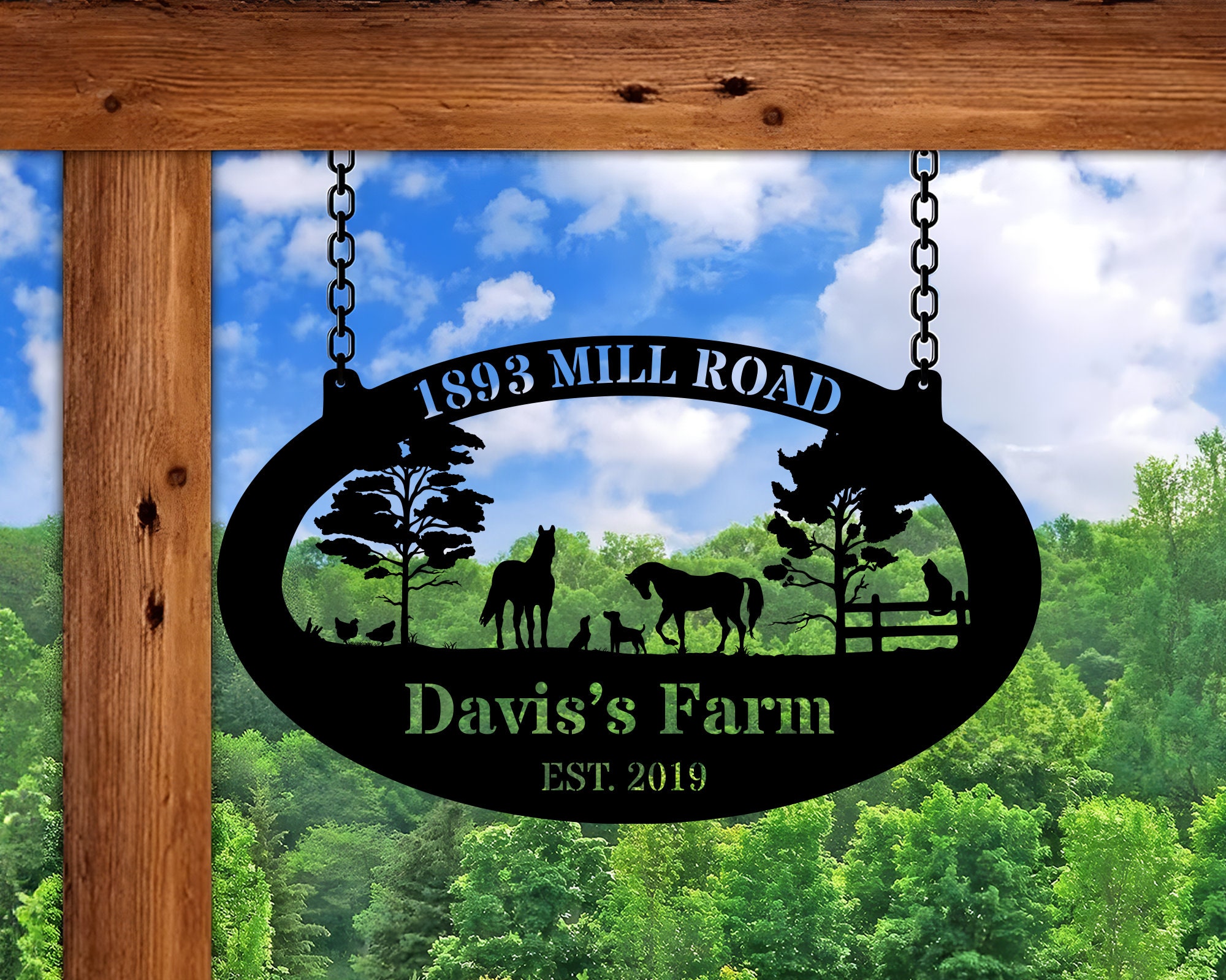 Custom Metal Farm Sign Name Sign, Metal Barn Sign, Large Metal Name ...