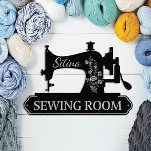 Personalized Sewing Metal LED Sign, Custom Quilting Sign for Sewing ...