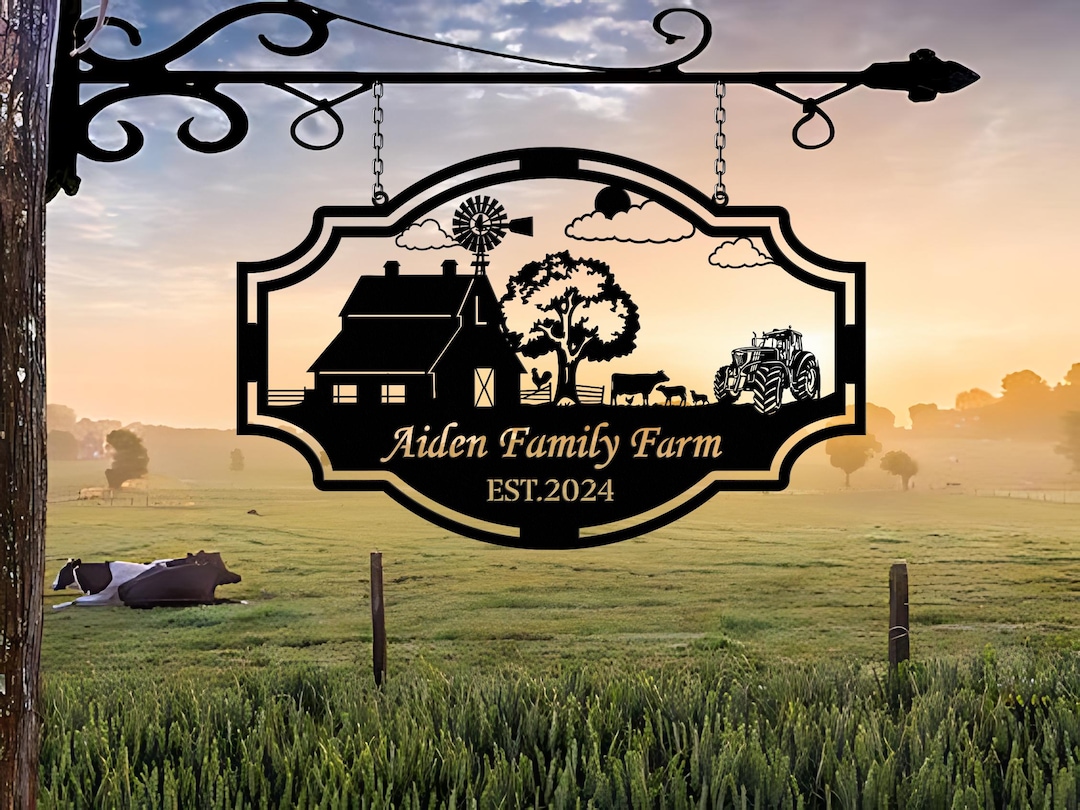 Personalized Farmhouse Sign,metal Farm Sign,custom Metal Farm Name Sign ...