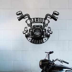 Custom Motorcycle Metal LED Sign, Personalized Metal Art, Metal Garage ...