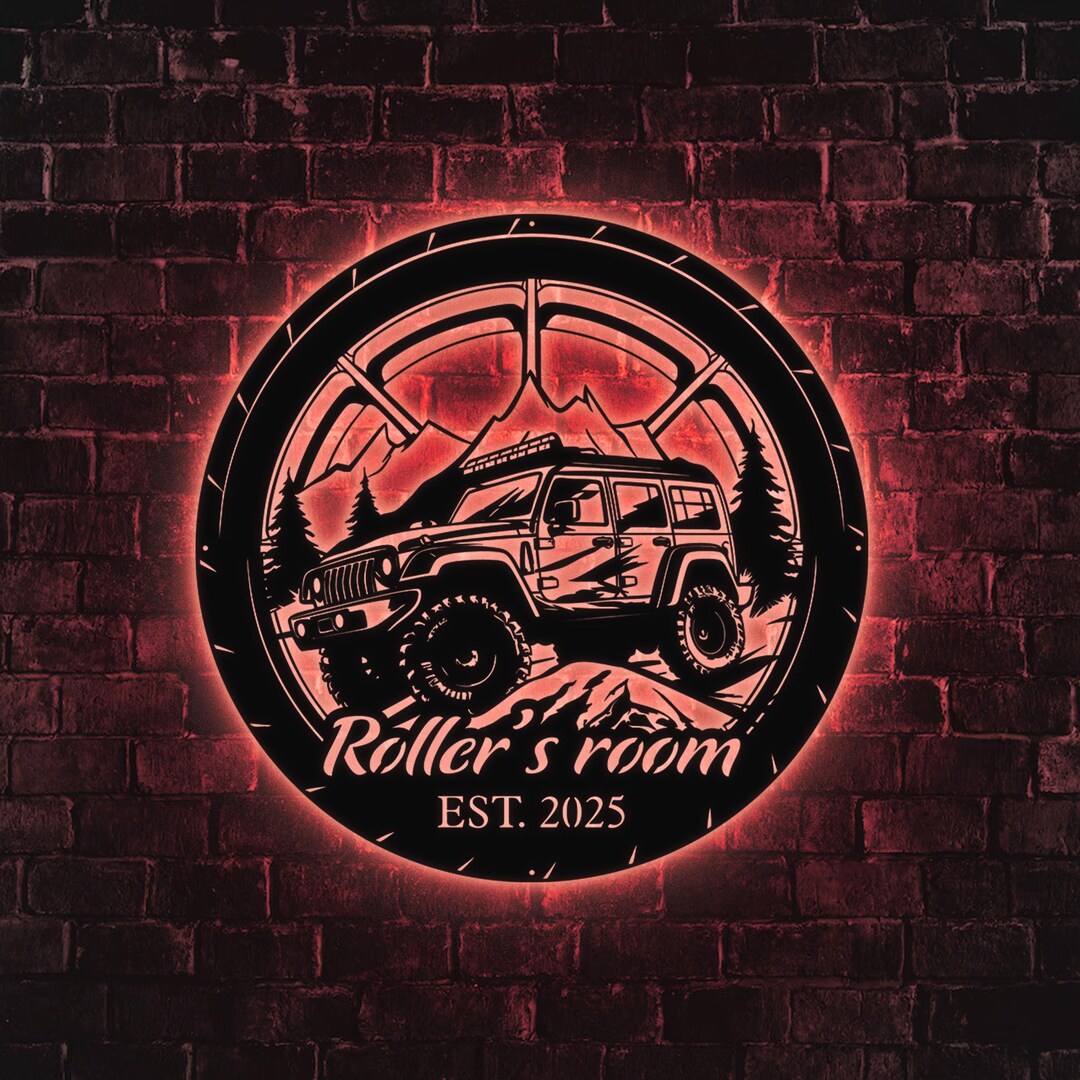 Custom Name Offroad Jeep Metal Sign - Personalized Outdoor Decor ...