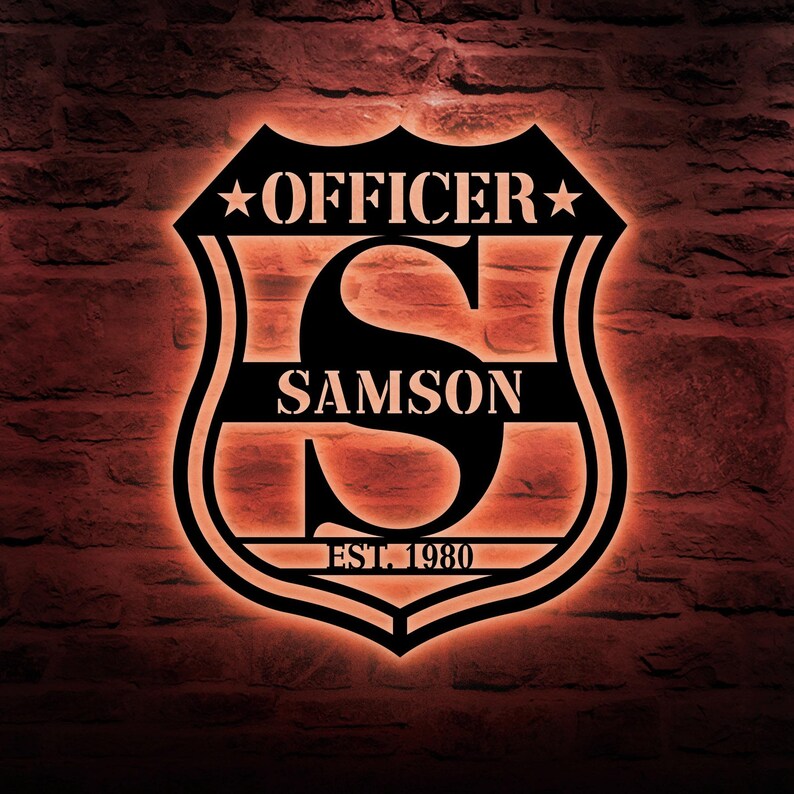 Personalized Police Officer Metal Sign – Custom Name Gift for Home or ...