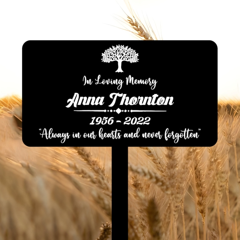 Personalized Memorial Plaque Stake, Custom Metal Grave Marker ...