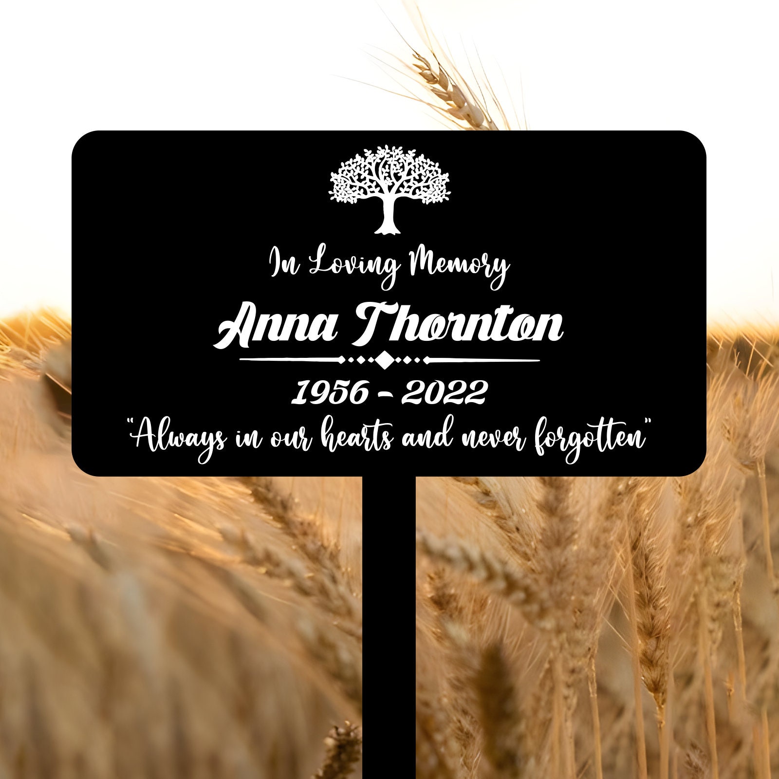 Personalized Memorial Plaque Stake, Custom Metal Grave Marker ...