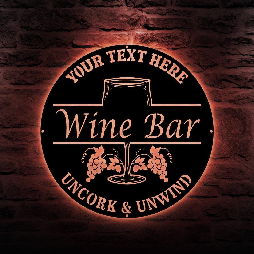 The Bar LED Sign Personalized Metal Sign Home Bar Sign Cabin Family ...