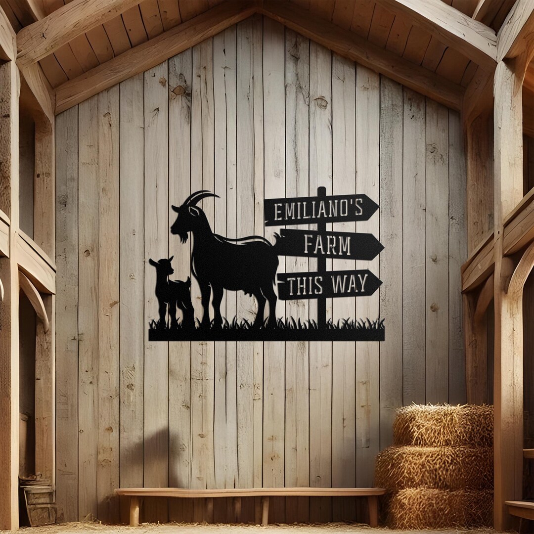 Personalized Animals Outdoor Farm Metal Sign, Custom Shape Metal Name ...