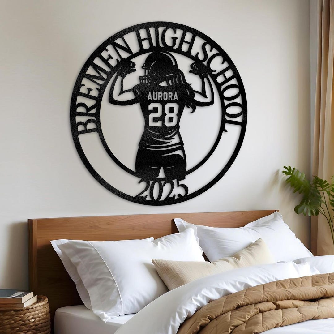 Personalized Female Athlete Metal Sign, Custom Name High School Sports ...