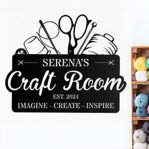 Personalized Craft Room Metal LED Sign, Sewing Room Sign, Craft Sign ...