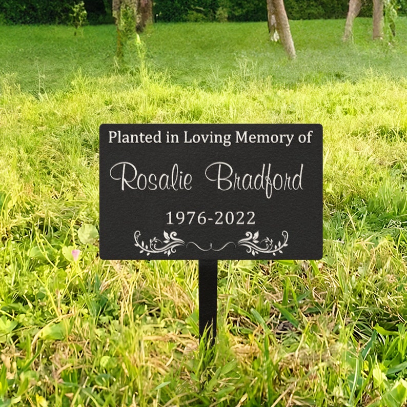 Custom Memorial Tree Sign With Stake, Memorial Marker, Metal Garden ...