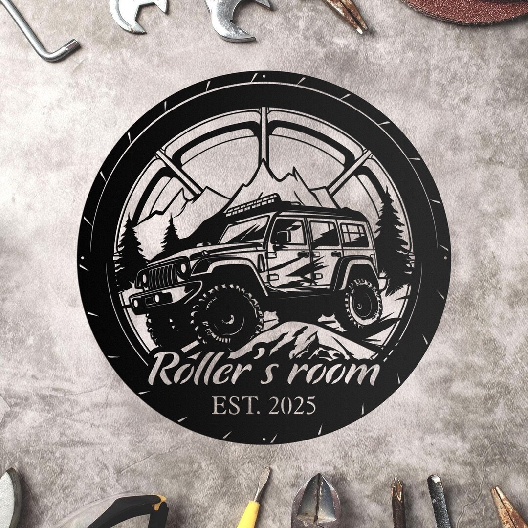 Custom Name Offroad Jeep Metal Sign Personalized Outdoor Decor, Rustic ...