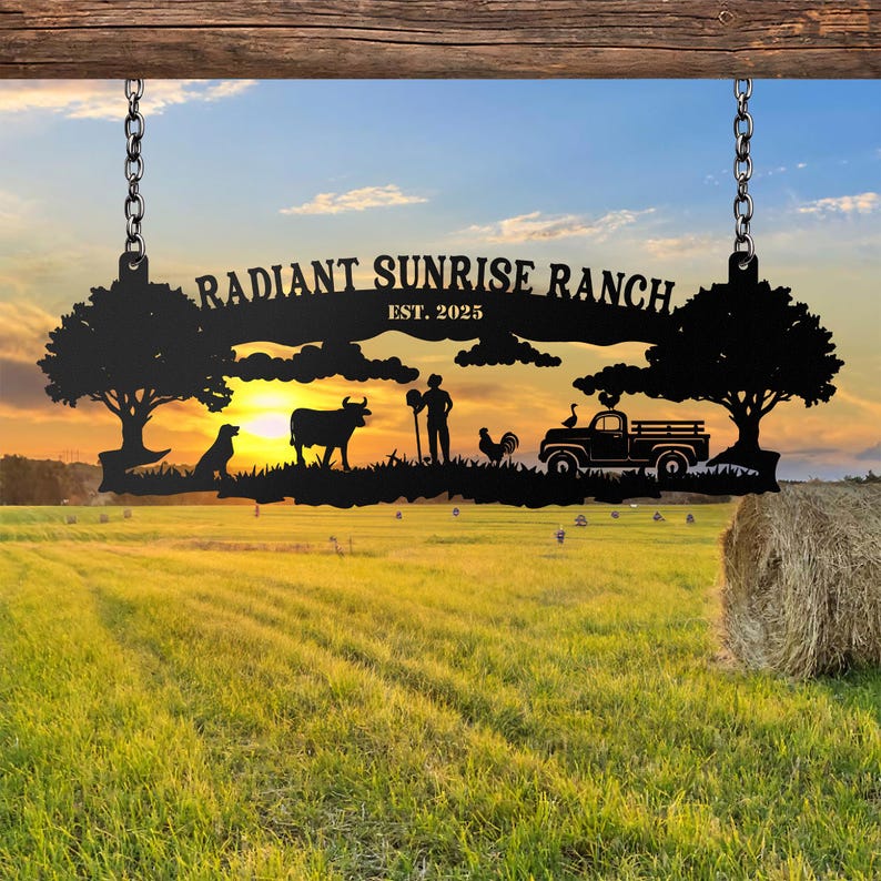 Personalized Metal Farm Sign, Custom Every Farm Sign, Large Farm Sign ...