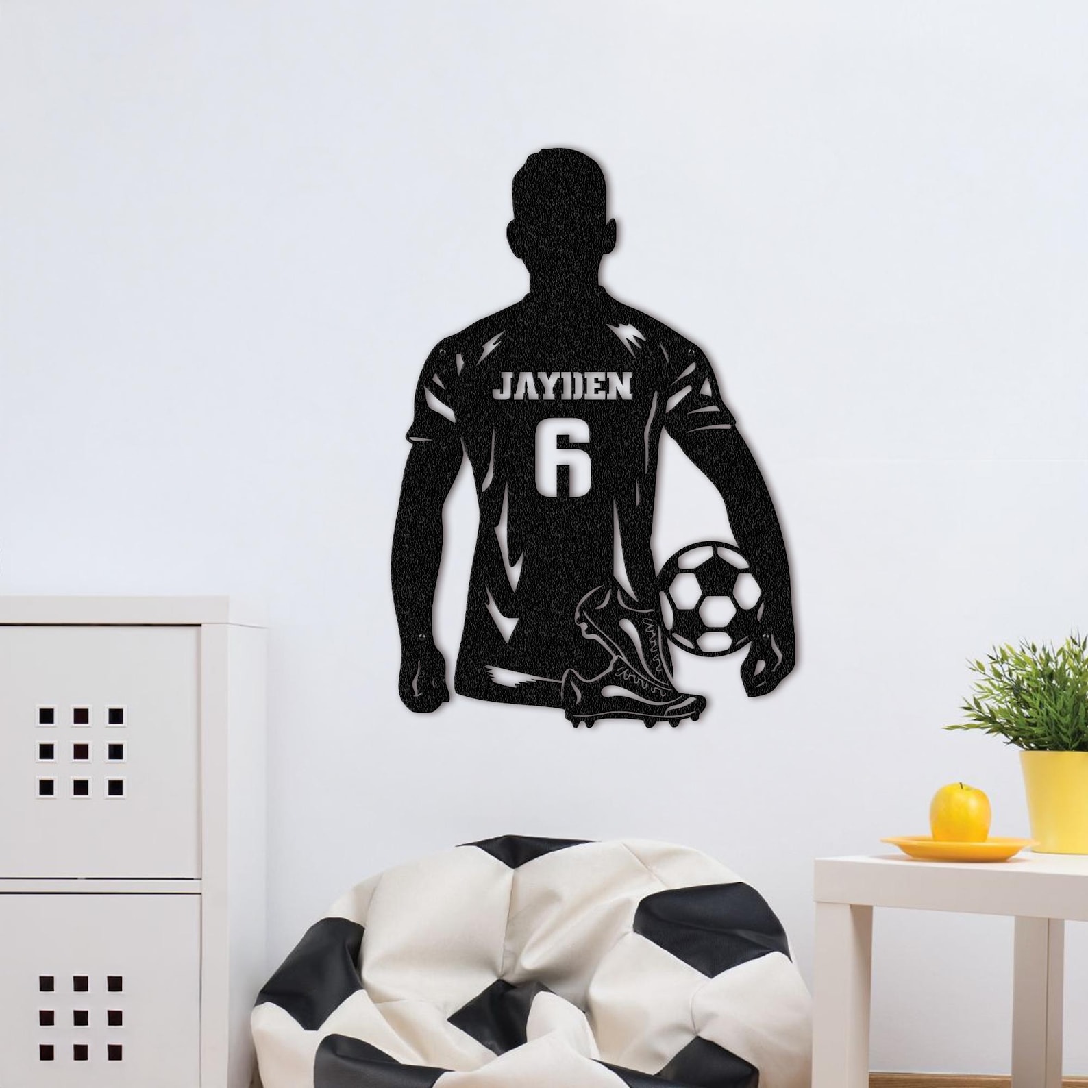 Personalized Soccer Athlete Name Sign, Metal Wall Art, Soccer Name Sign ...