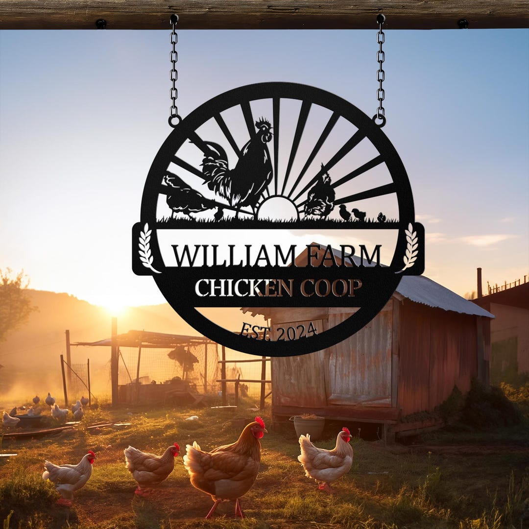 Customized Chicken Farm Metal Sign Chicken Coop Sign Personalized ...