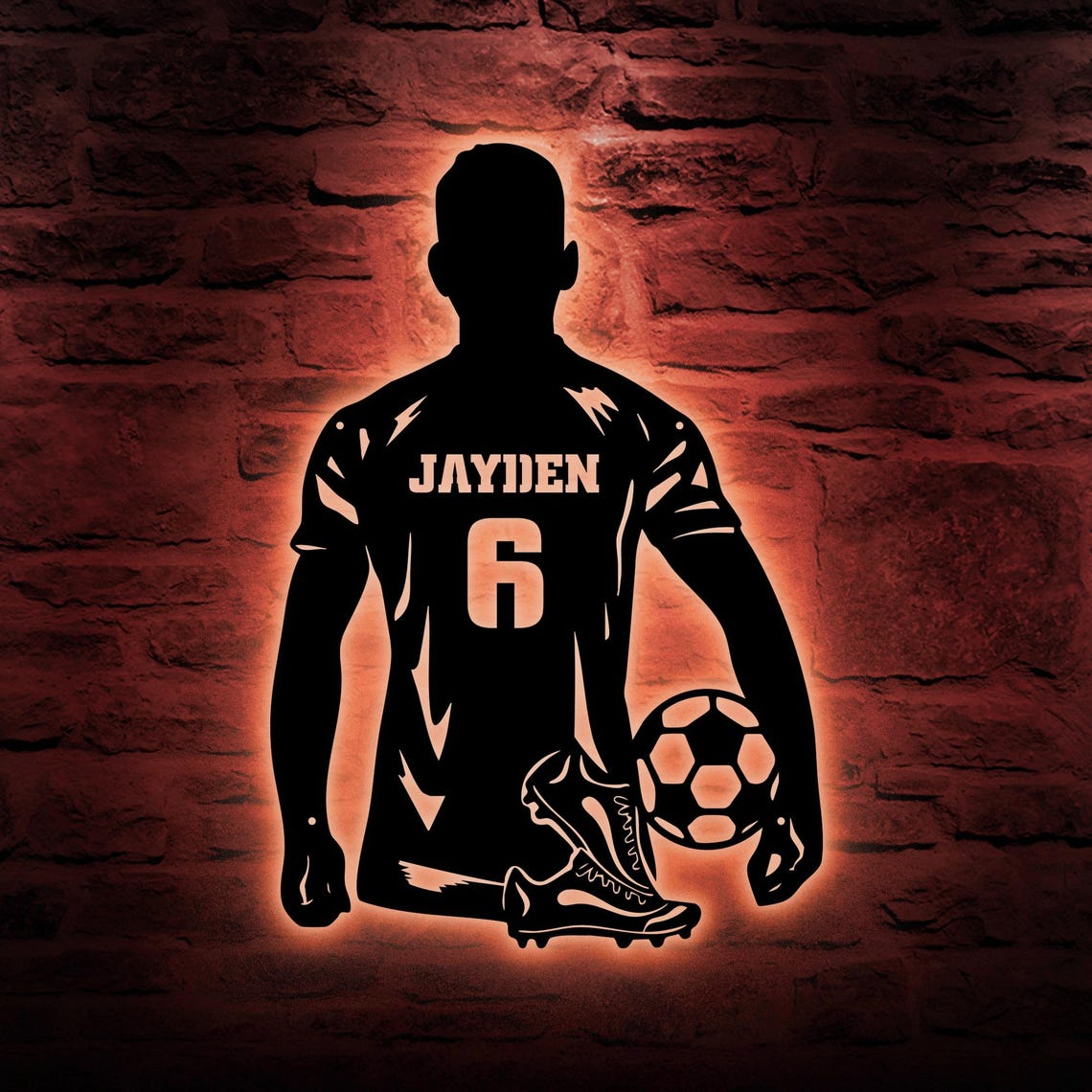 Personalized Soccer Athlete Name Sign, Metal Wall Art, Soccer Name Sign ...