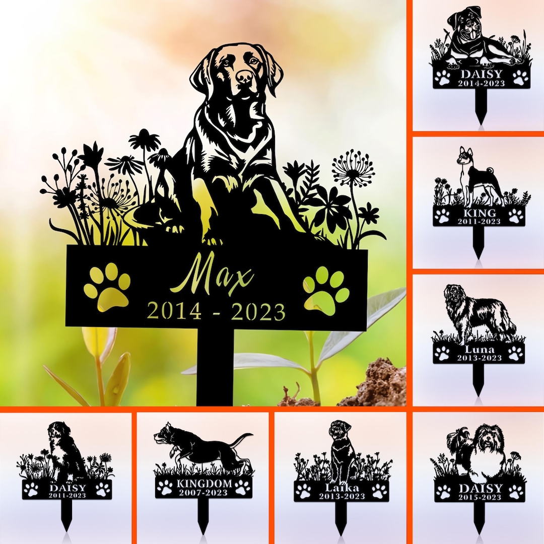 Custom Dog Memorial Stake, Dog Grave Marker, Every Dog Breed Metal ...