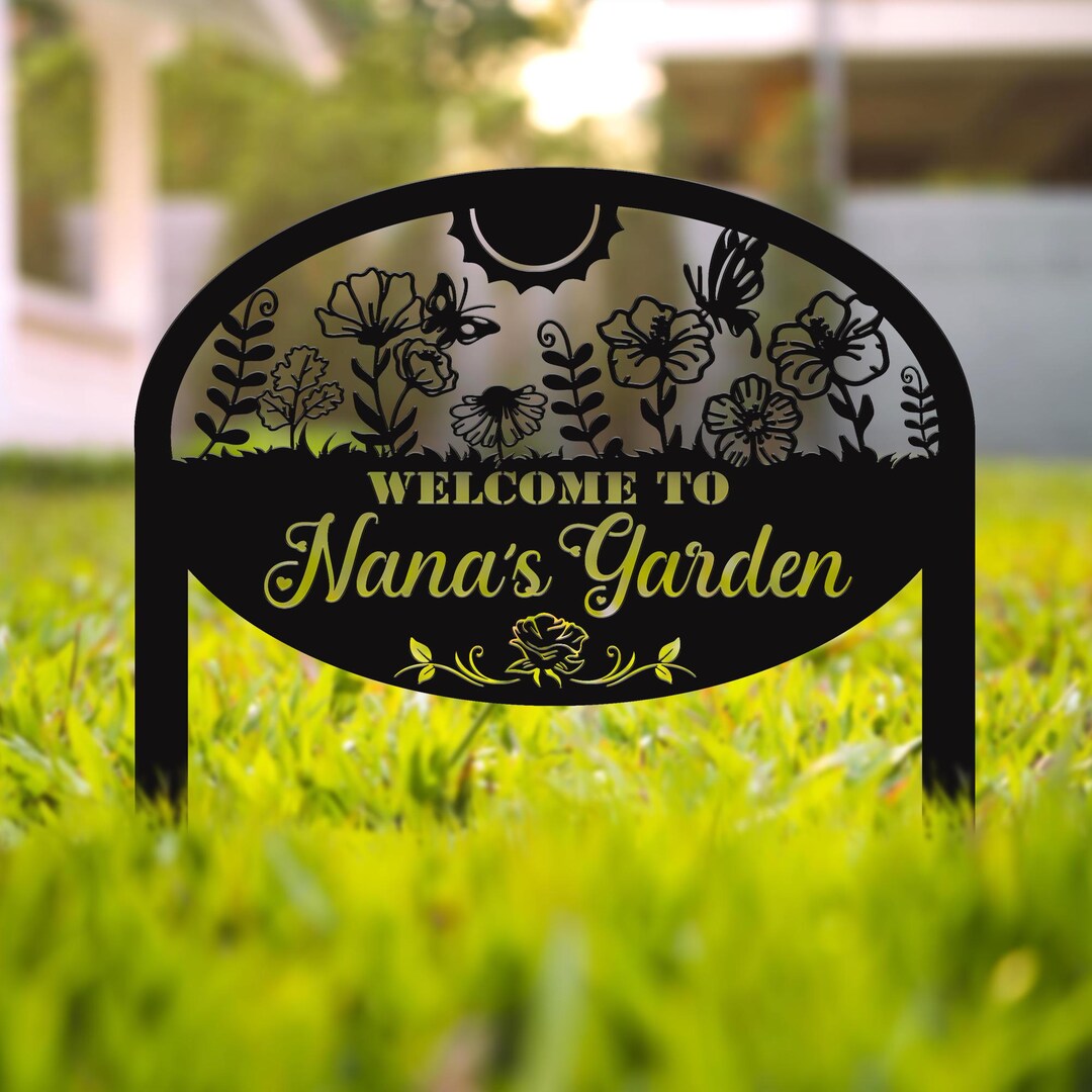 Custom Garden Sign Personalized Garden Name Sign Metal Garden Sign for ...