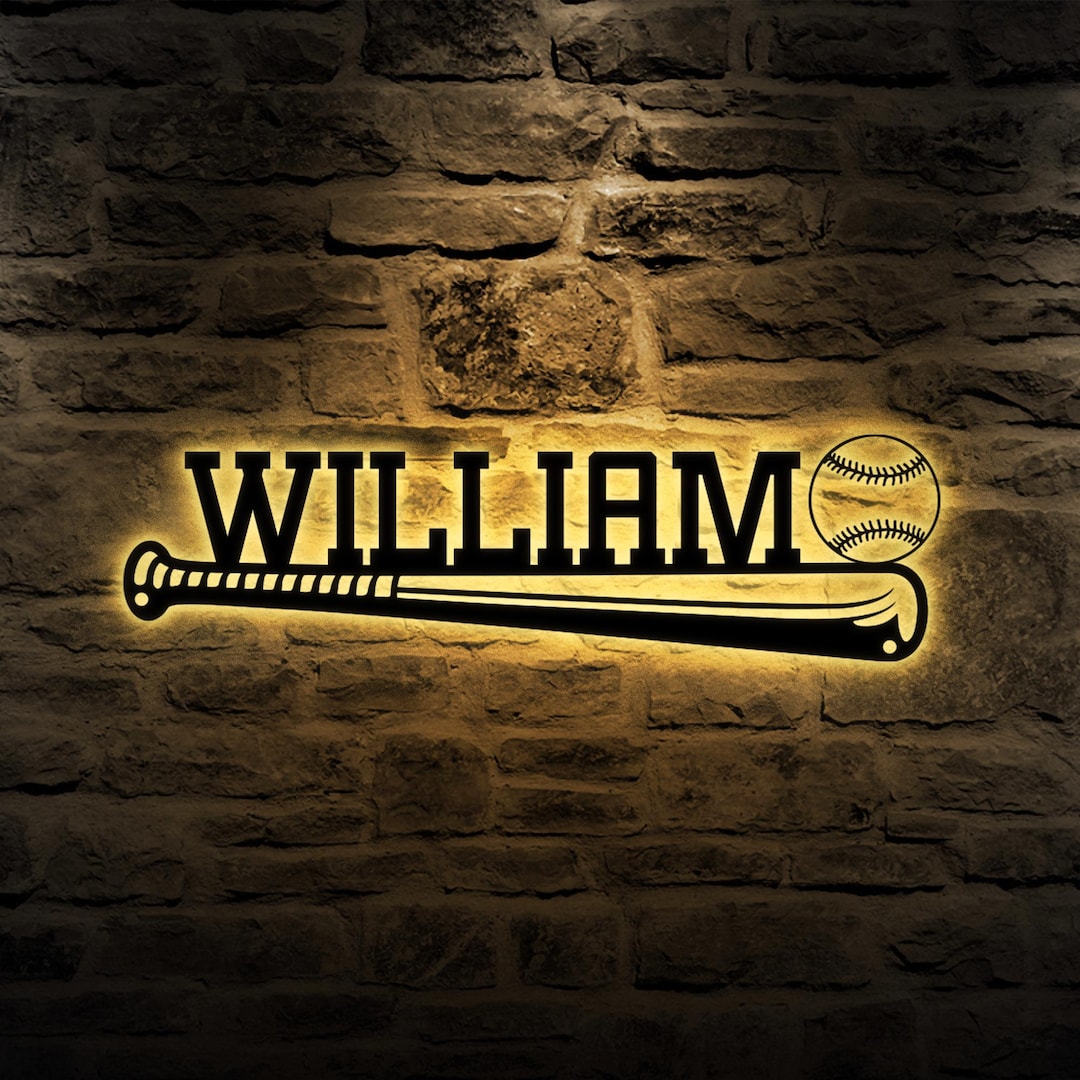 Custom Baseball Sign, Baseball Player Gift, Baseball Metal Wall With ...