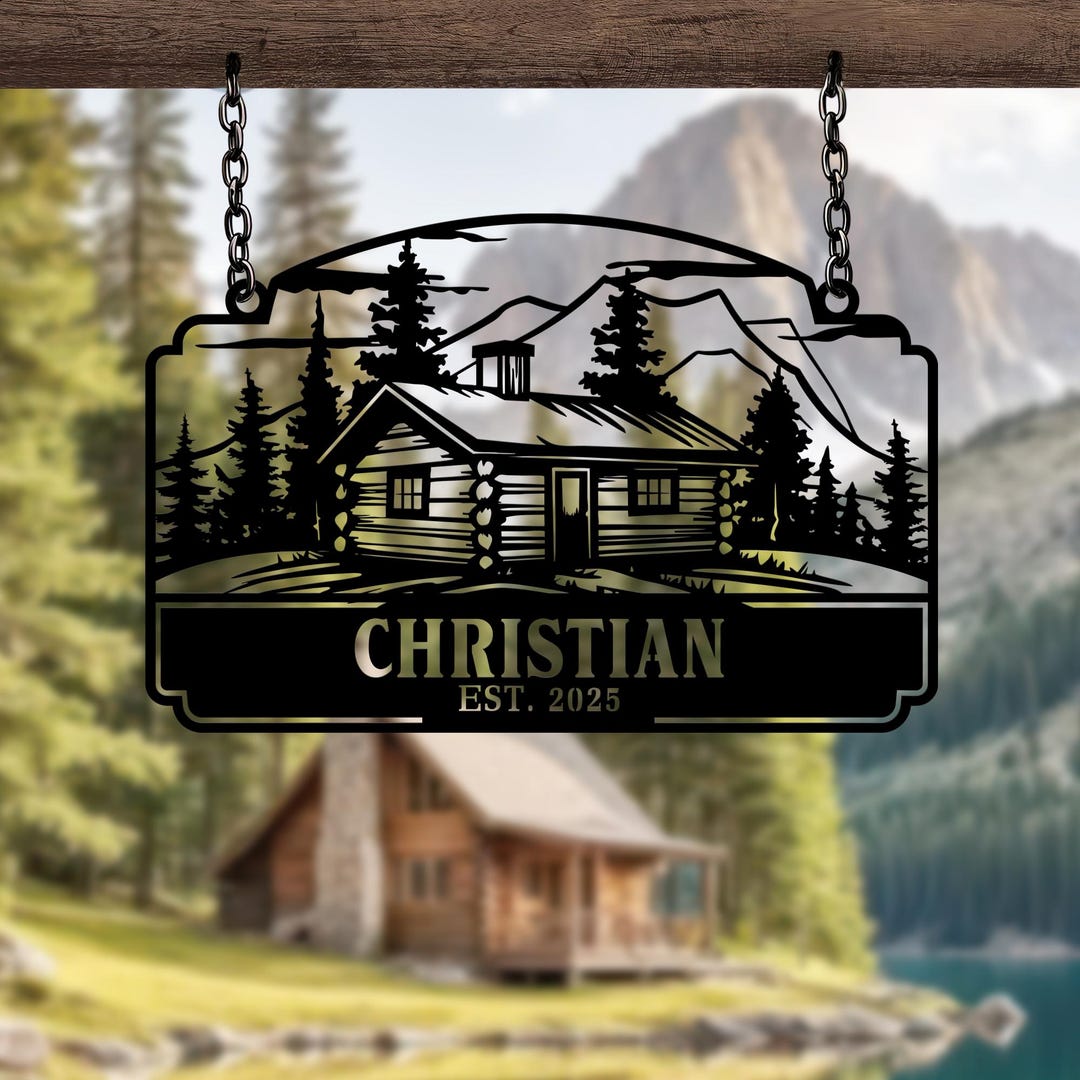 Personalized Cabin Metal Sign: Custom Mountain Lodge Outdoor Decor - Etsy