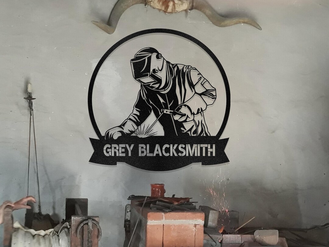 Personalized Blacksmith Metal Sign With LED Lights, Custom Blacksmith ...