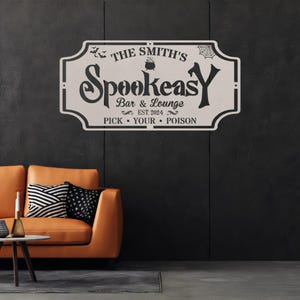 Personalized Spookeasy Sign, Halloween Sign, Bar and Lounge Decor, Home ...