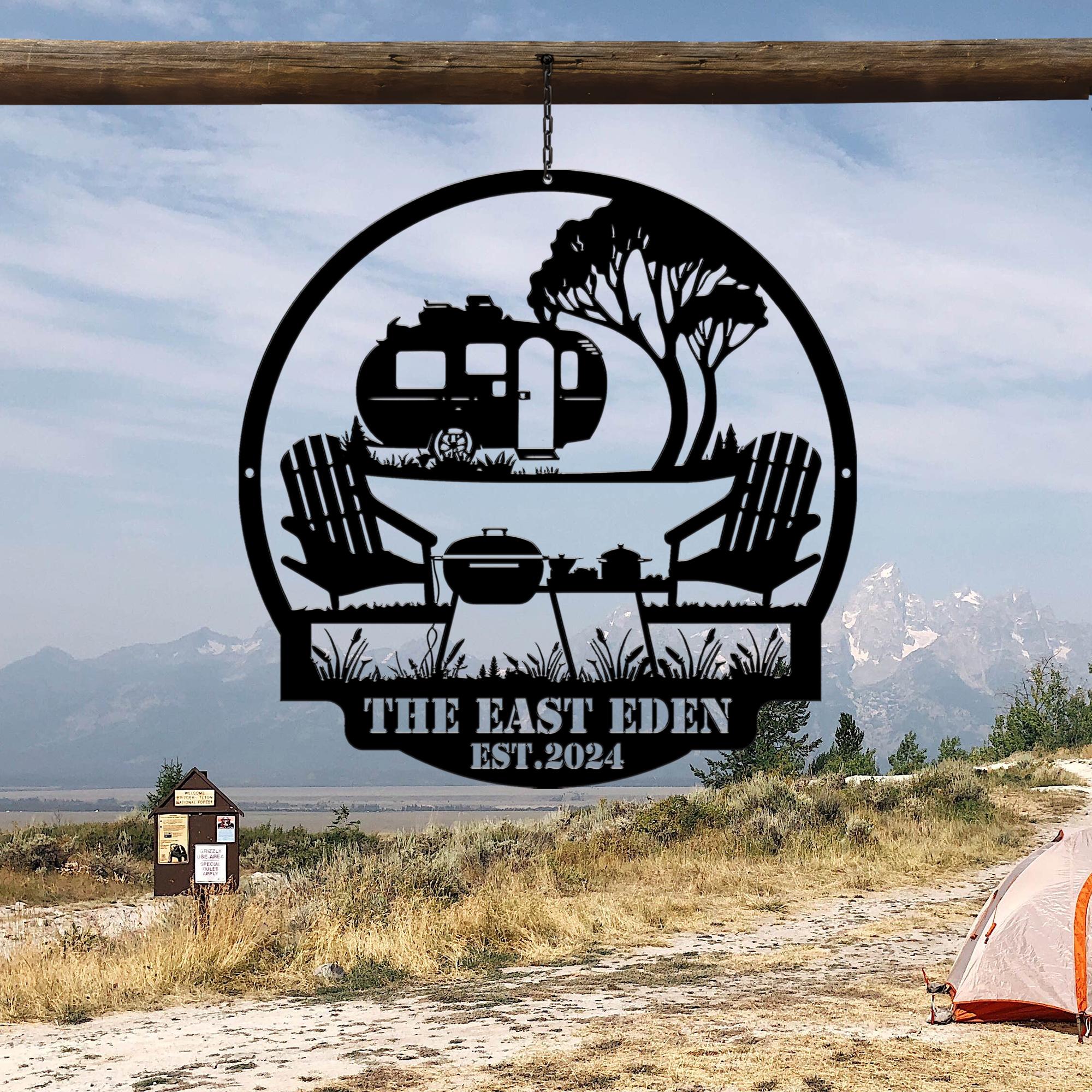 Camping Signs For Campsite Personalized Campervan Rules Sign Hanging ...