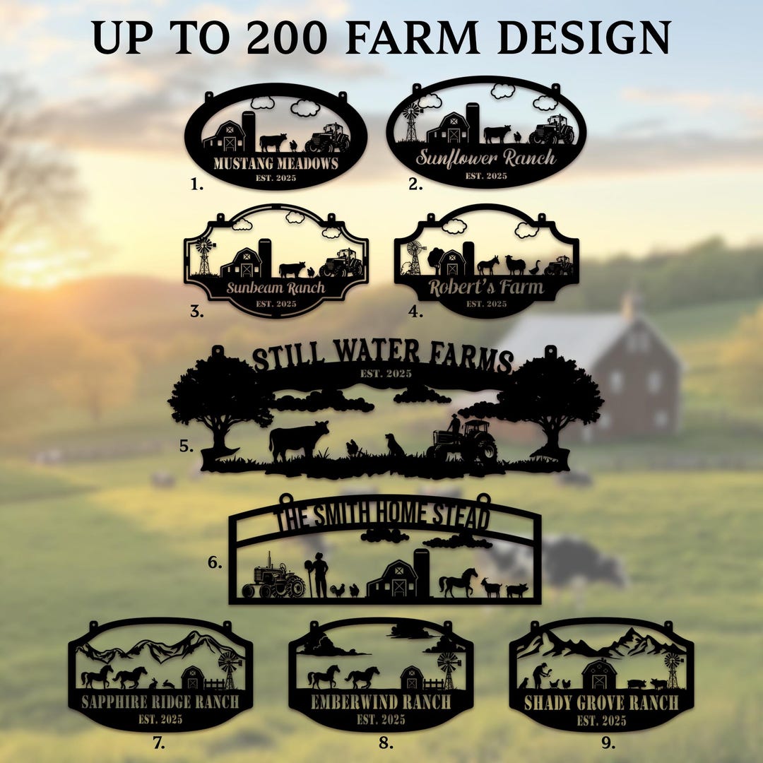 Personalized Metal Farm Sign, Custom Every Farm Sign, Large Farm Sign ...