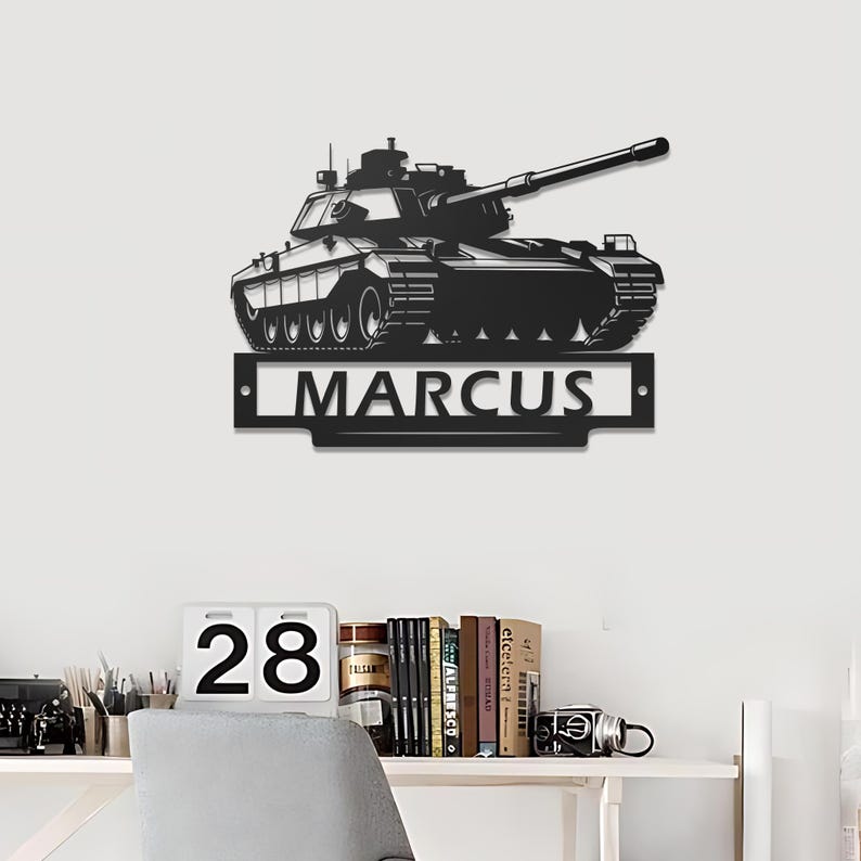Custom US Military Tank Metal Sign With LED Lights, Personalized US ...