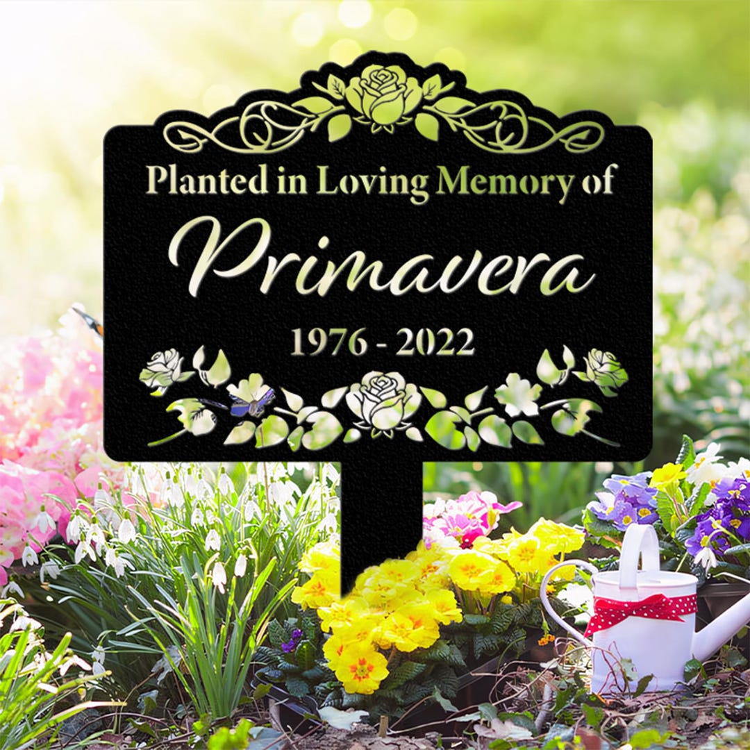 Custom Memorial Tree Sign With Stake, Metal Name Plate, Metal Memorial ...