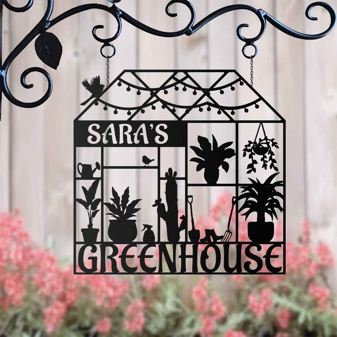 Custom Greenhouse Sign, Metal Garden Sign, Garden Decor Wall Art ...