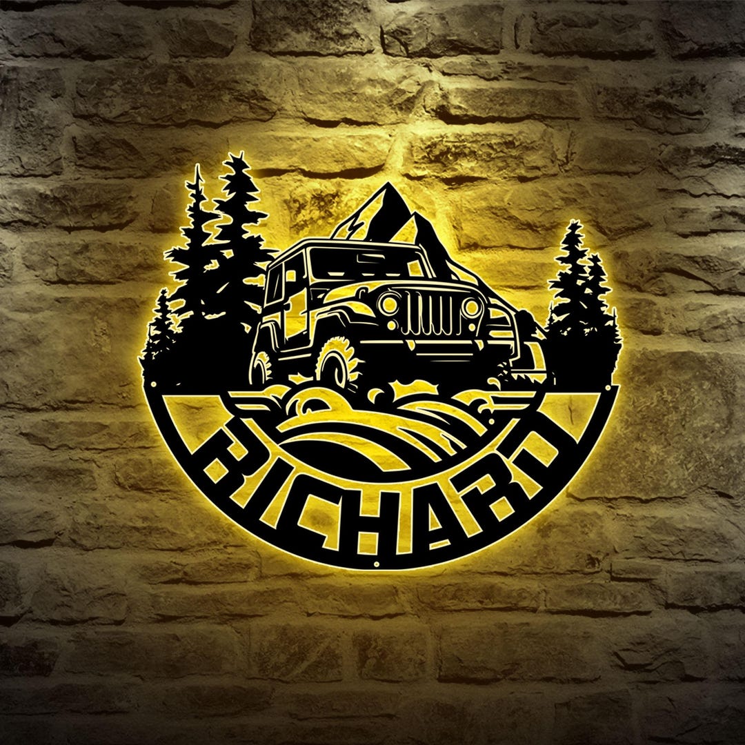Custom Offroad Jeep Metal Sign - Personalized 4x4 Outdoor Decor, Rustic ...