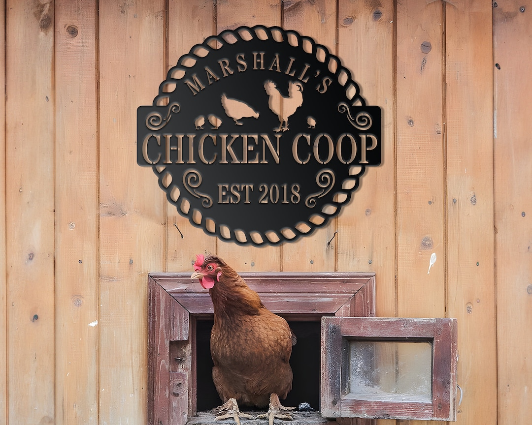 Custom Chicken Farm Metal Sign, Farm Coop Sign, Personalized Chicken ...