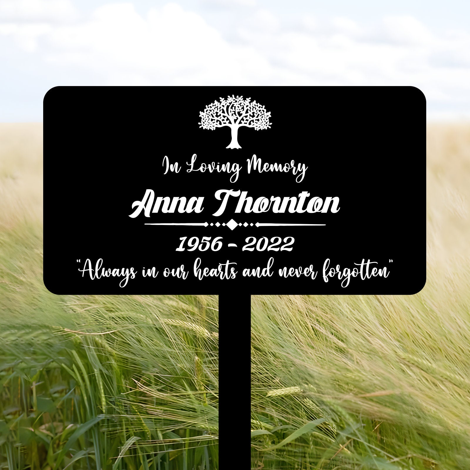 Personalized Memorial Plaque Stake, Custom Metal Grave Marker ...