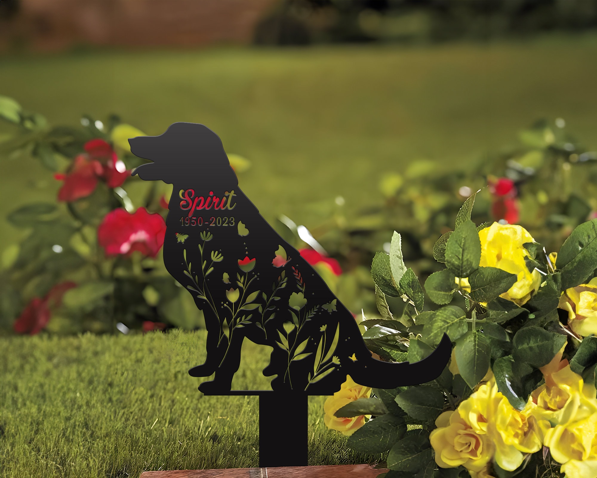 Custom Dog Memorial Stake, Metal Stake, Personalized Memorial Dog Metal ...
